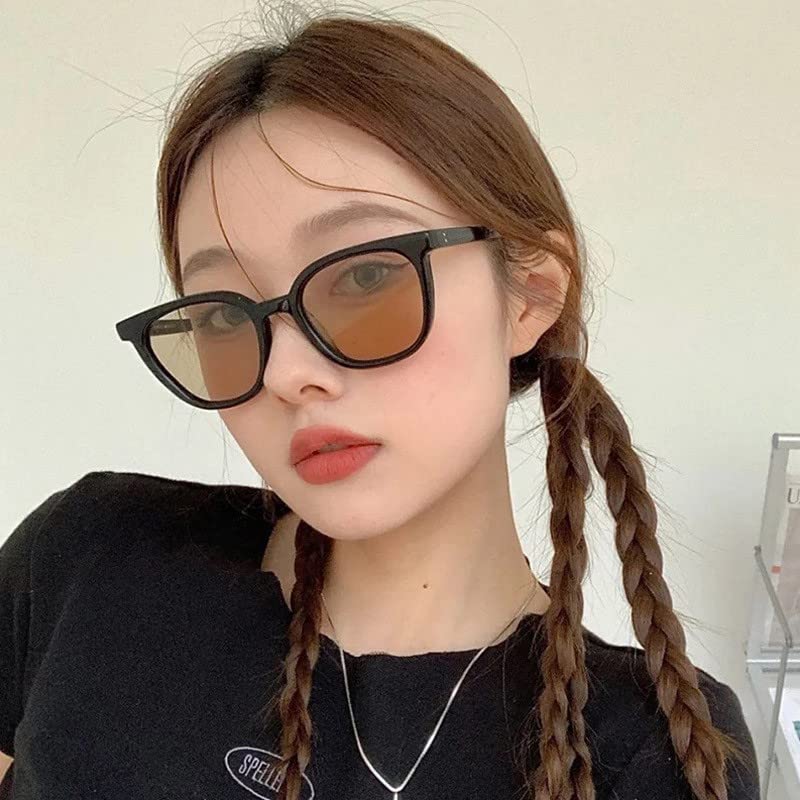 FXXWJP Women's Cat Eye Sunglasses, Smart Glasses, Bluetooth Audio Sunglasses, Rectangular, Black, 55 mm (beige)