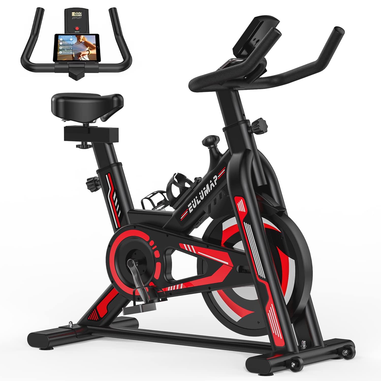 Exercise Bike-Stationary Indoor Cycling Bikes For Home Gym with Ipad Mount &Comfortable Seat Cushion(Red)