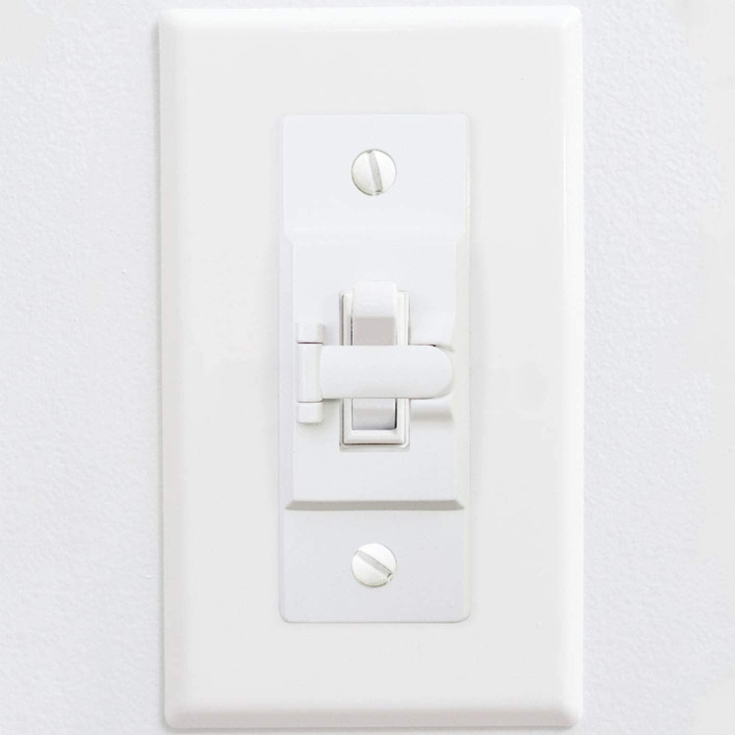 JCBIZ 2pcs Light Switch Guards Single Control Wall Plate Toggle Switch Protection Cover Children Safety Switch Lock Prevent Accidental Turn On or Off White