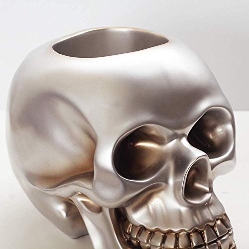 PIBM Stylish Simplicity European Retro Personality Skull Shape Wine Rack Resin Silver Crafts Home Desktop Porch Ornaments Bar Decorations Beautiful and Elegant