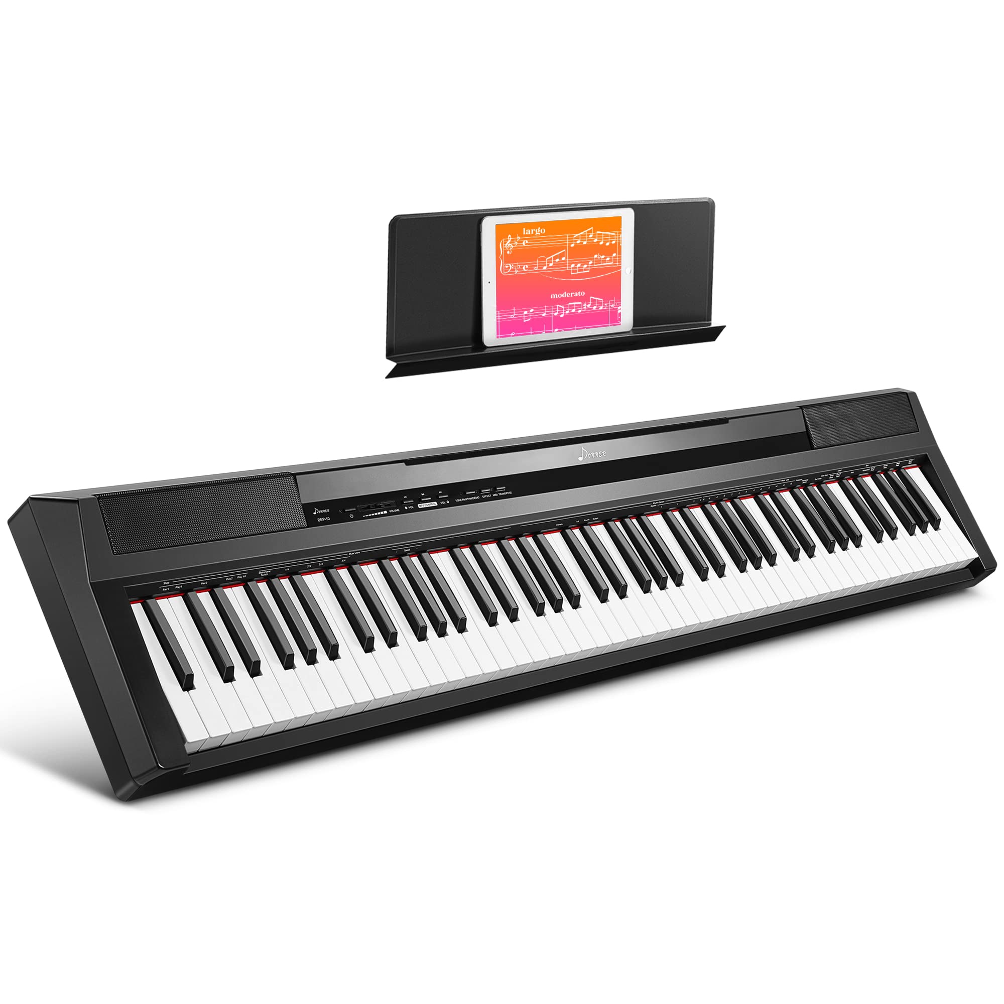 Donner DEP-10 Digital Piano 88 Key Semi-Weighted, Full-Size Electric Piano Portable Keyboard for Beginners, with Sustain Pedal, Power Supply