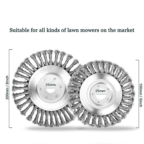NYASAA Libiyi Razorsharp Trimmer Head, Unbreakable Sharp Wired Trimmer Head, Razor Sharp Steel Wire Rotary Weed Brush Cutter for String Gardening Lawnmower Moss Grass Rust Removal etc (6 inch)