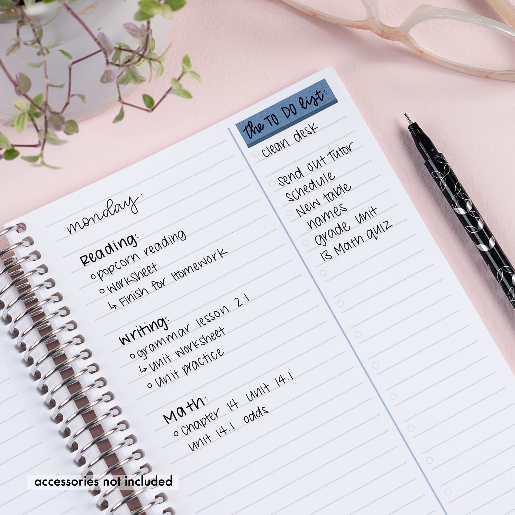 Erin Condren A5 Spiral Bound Productivity Notebook - Beautiful Change. 160 Lined Page & To Do List Organizer Notebook. 80 Lb. Thick Mohawk Paper. Stickers Included