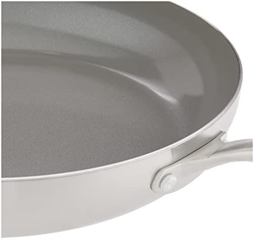 GreenPan Chatham Tri-Ply Stainless Steel Healthy Ceramic Nonstick 10" and 12" Frying Pan Skillet 2-Piece Set, PFAS-Free, Multi Clad, Induction, Dishwasher Safe, Oven Safe, Silver