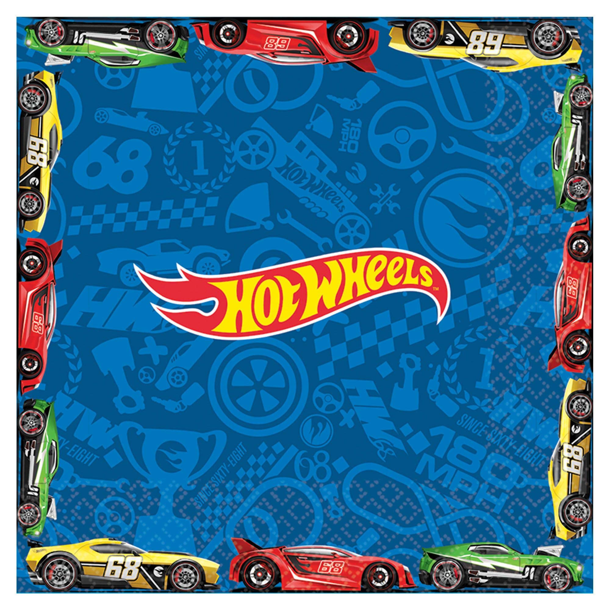 CV Party Bundles Hot Wheels Wild Racer - Napkins, Plates, Tablecover, Happy Birthday Party Bundle for 16 People - Includes 1 Maze Game Activity Card by ClassicVariety