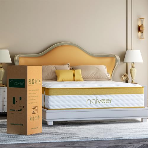 Naiveer Cool Gel Memory Foam Hybrid Mattress, 12 Inch Full Size Mattress in A Box with Pocket Springs for Cool Sleep & Pressure Relief, Medium Firm Feeling with CertiPUR-US Certified Foam