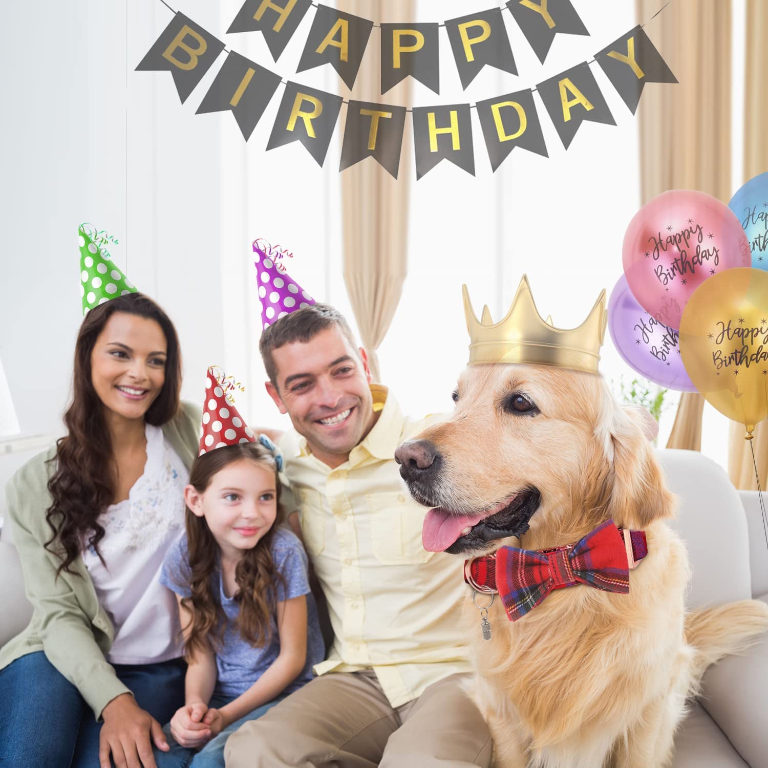 Dog Collar, Pets Collar with Bow for Medium Large Dogs, Christmas Festival Pet Gift Adjustable Soft&Comfy Pet Collar (Not Recommended for Small Dogs and Cats)