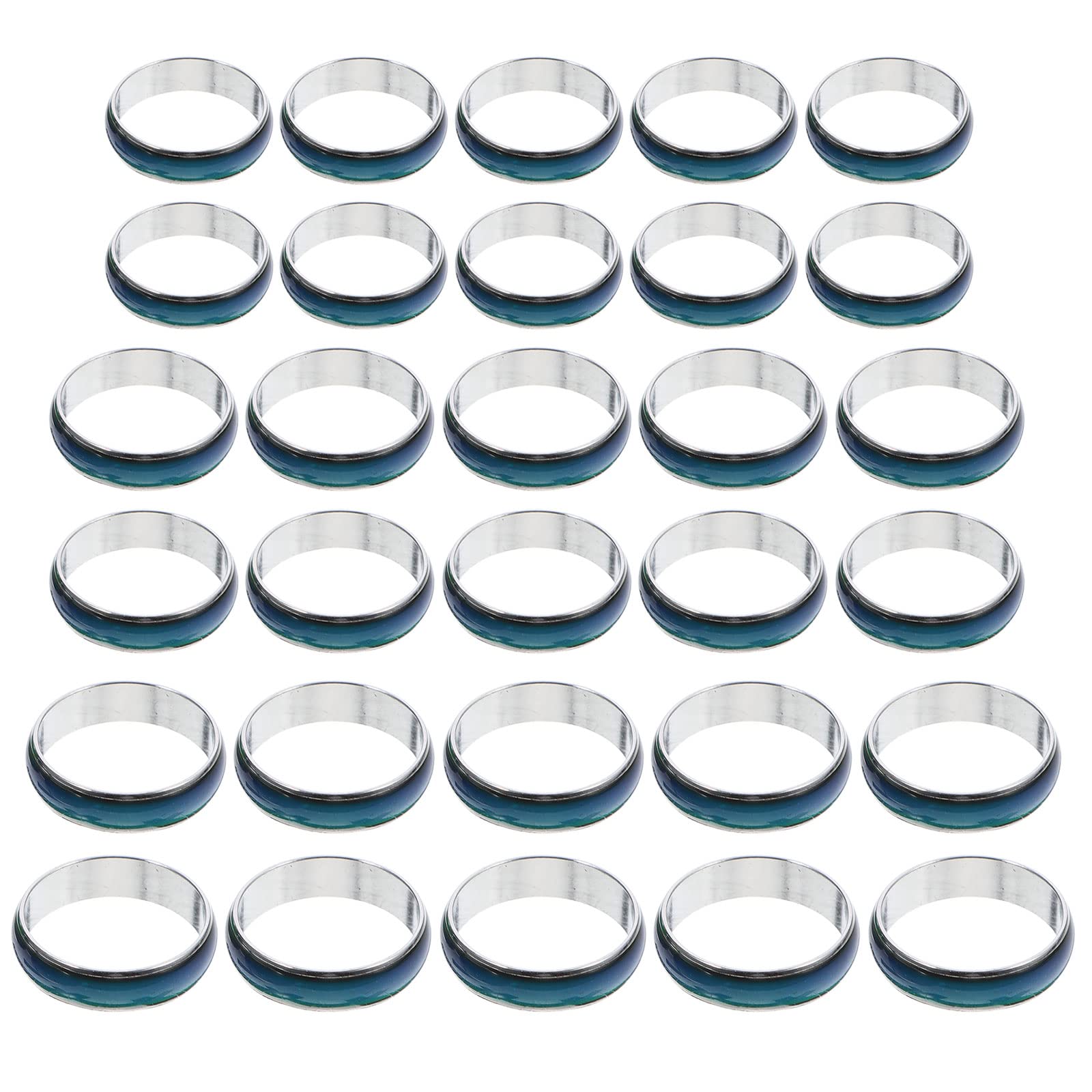 Generic 50Pcs 6MM10MM Color Changing Ring Mood Emotion Temperature Index Copper Color Change Ring for Women Men Stainless Steel Temperature Changing Color Mood Rings Change Color Rings Jewelry Ring