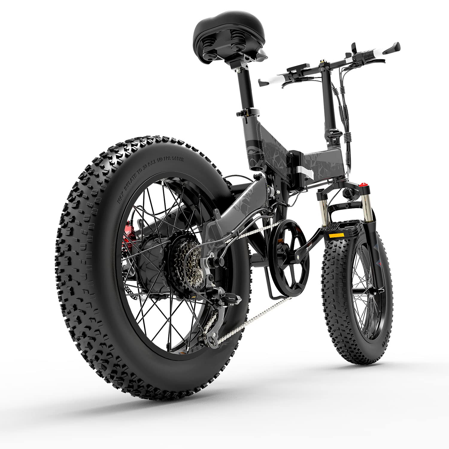 Folding Electric Bike Adults 1000W Motor 48V 15AH Battery Grey