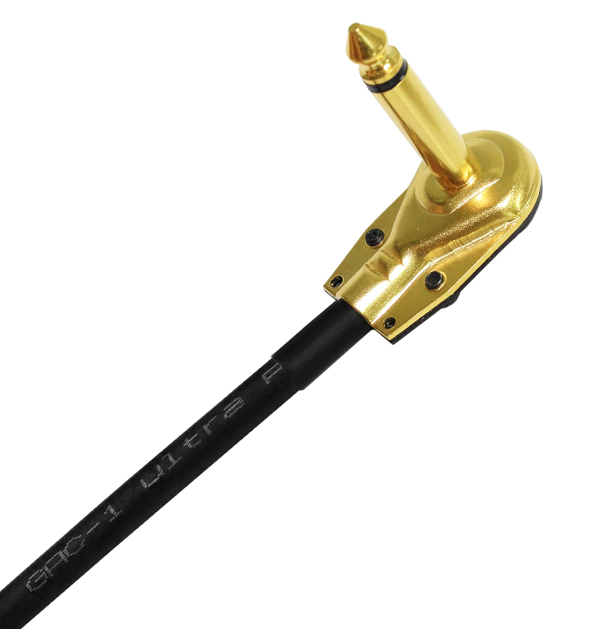 WORLDS BEST CABLES 2 Units - 7 Inch - Gotham GAC-1 Ultra Pro - Low-Cap (21pF/ft) Guitar Bass Effects Instrument, Patch Cable & Gold (6.35mm) Low-Profile R/A Pancake Type Connectors - Custom Made