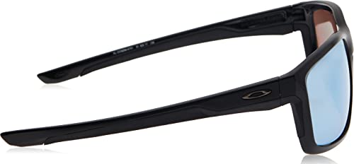 Oakley Men's OO9264 Mainlink Rectangular Sunglasses, Polished Black/Prizm Deep Water Polarized, 61 mm