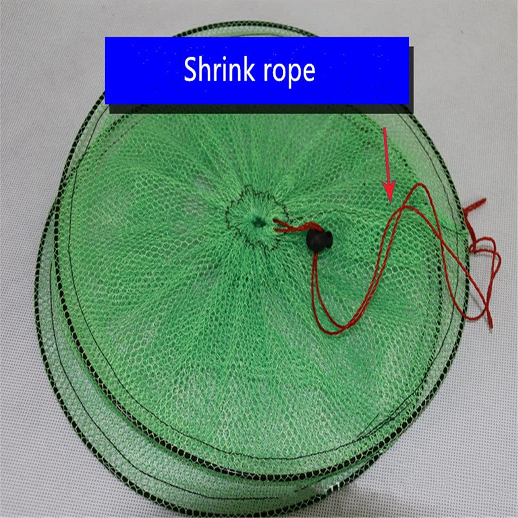 FZZDP 2 Layers Portable Fishing Net Fish Shrimp Mesh Cage Cast Net Fishing Trap Network Foldable Fishing Net Tackle 50 X 30cm