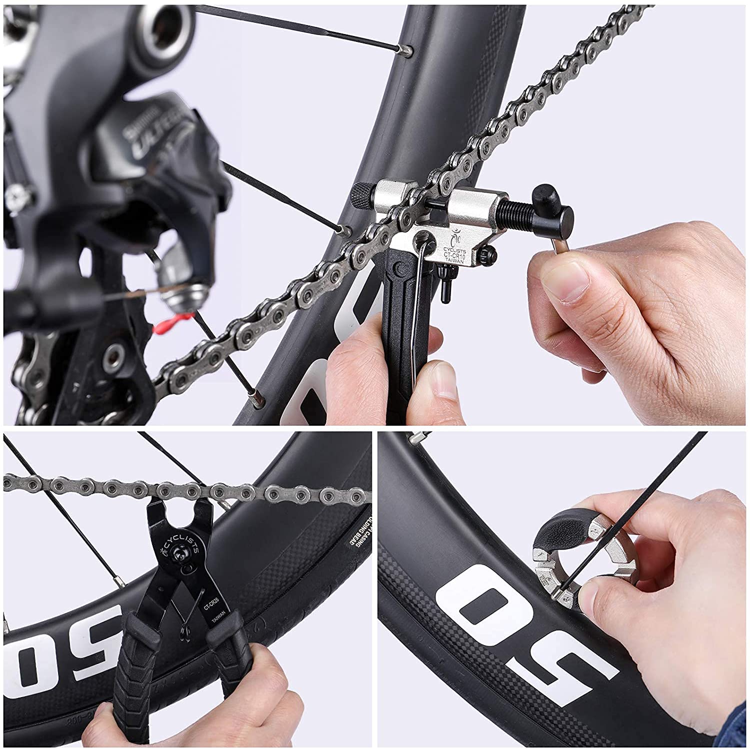 CXWXC Bicycle Repair Stand Height Adjustable + 23 Piece Bike Tool Kit Set