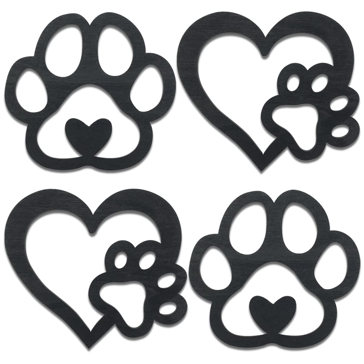 JEKEJIAJIU Dog Room Decor Paw Prints Wood Wall Art Dog Lover Wall Decor Sign for Living Room Bedroom Bathroom Nursery Dog Mom Gifts