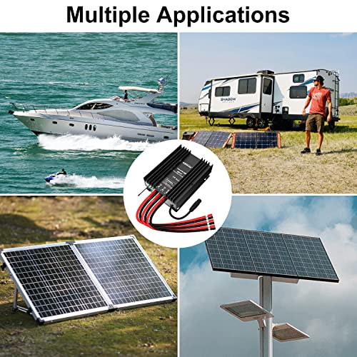 EPEVER IP68 Waterproof 30A MPPT Solar Charge Controller 12V 24V Auto, Solar Panel Battery Intelligent Regulator with MT50 and RS485 Cable, Used in RVs, Trailers, Boats, Yachts(Tracer7810BP)