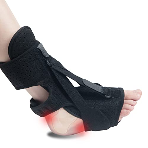 XRUIDI Plantar Fasciitis Relief Brace, Upgrade Plantar Fasciitis Night Splint with Arch Support, Foot Support Brace with 3 Adjustable Straps, Relief Foot Drop, Achilles Tendonitis, Heel Pain (Black)