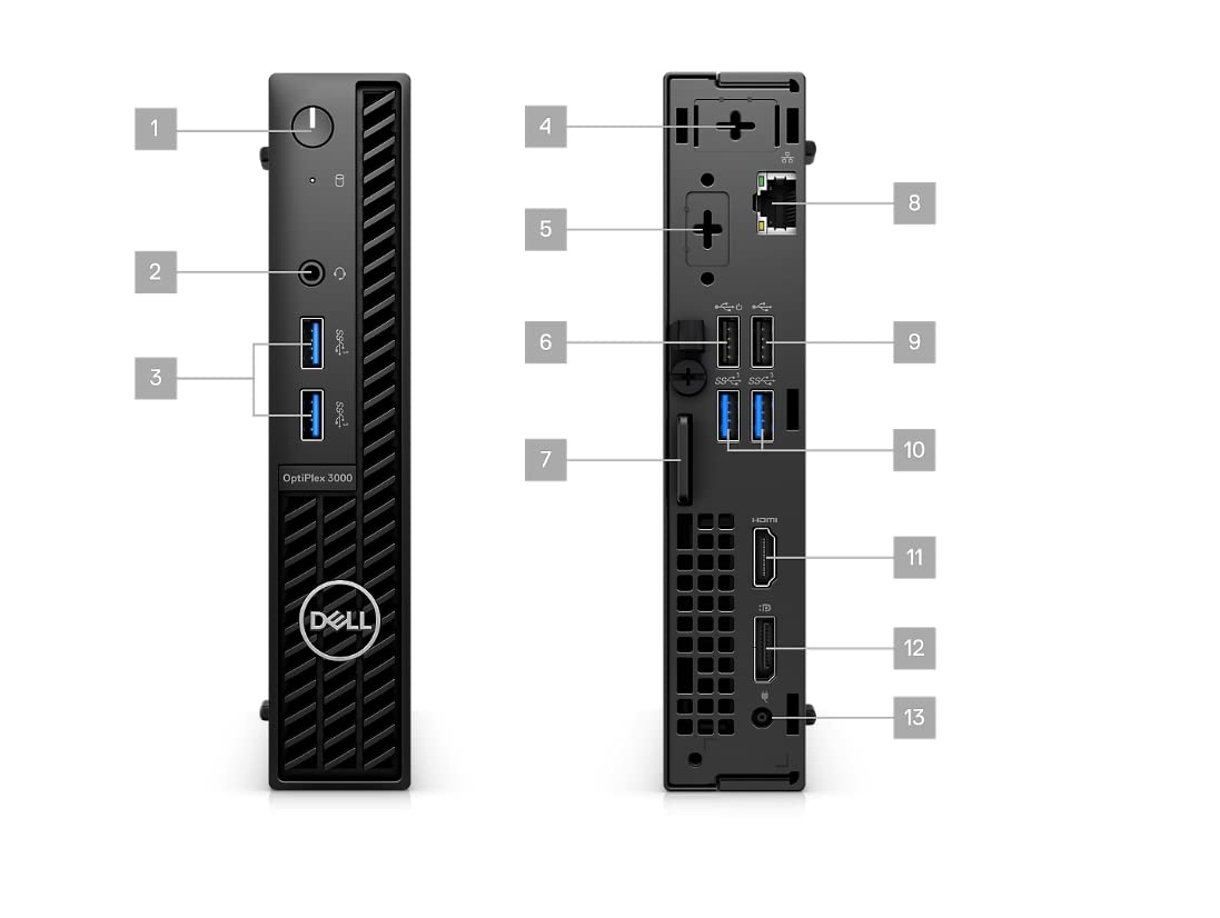 Dell OptiPlex 3000 Micro (Latest Model) Intel 12th Gen Core i3-12100T 8GB DDR4 256GB PCIe SSD WiFi + BT Windows 10 Professional (Renewed)
