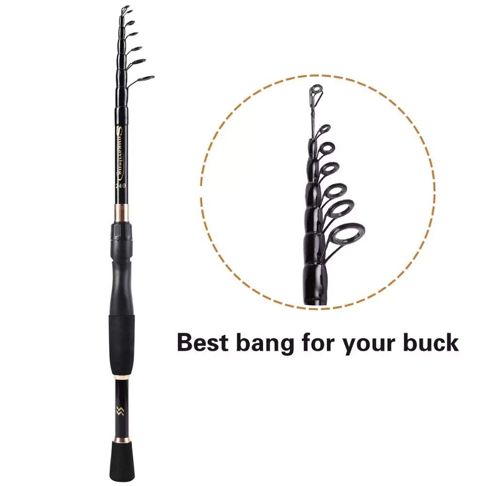 FZZDP Telescopic Fishing Rods 1.8M 2.1M 2.4M Bass Hard Bait Casting Mini Portable Spinning Rod Fishing Tackle Tools ( Size : 2.1m )