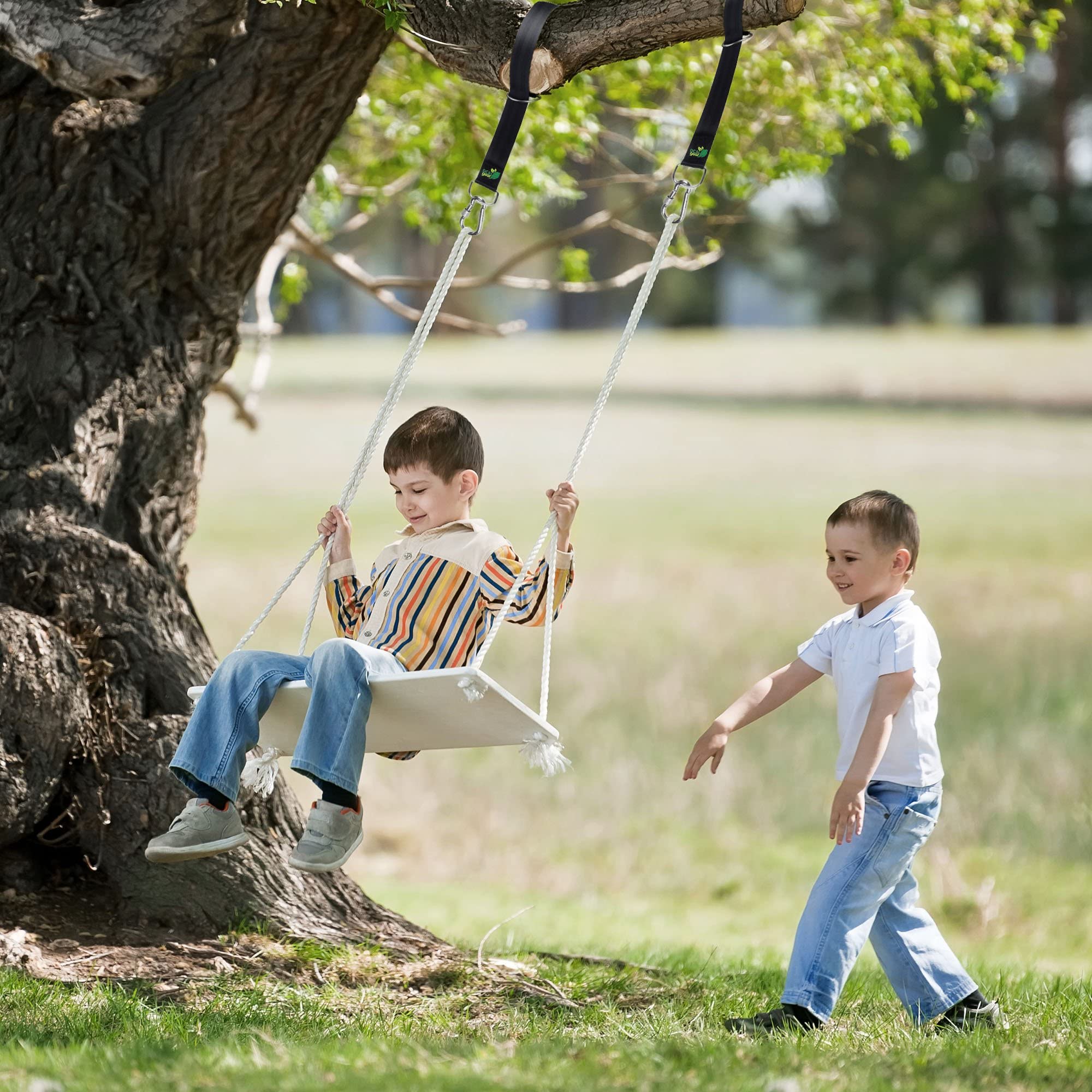 DCAL Gear Tree Swing Hanging Straps Kit - Easy & Fast Installation - 5ft Extra Long Straps Hold 2000 lb - Safer Lock Snap Carabiner Hooks Perfect to Tree Swing, Swing Sets, Tire Swing & Hammock
