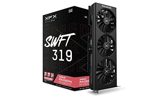 XFX Speedster SWFT 319 AMD Radeon RX 6800 XT CORE Gaming Graphics Card with 16GB GDDR6 HDMI 3xDP, AMD RDNA 2 RX-68XTAQFD9