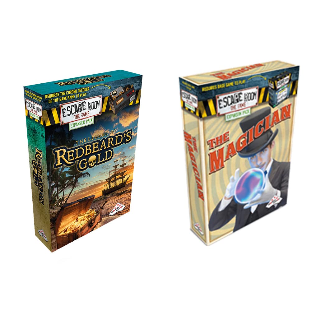 Escape Room The Game Expansion Pack Bundle - The Legend of Redbeard's Gold & The Magician