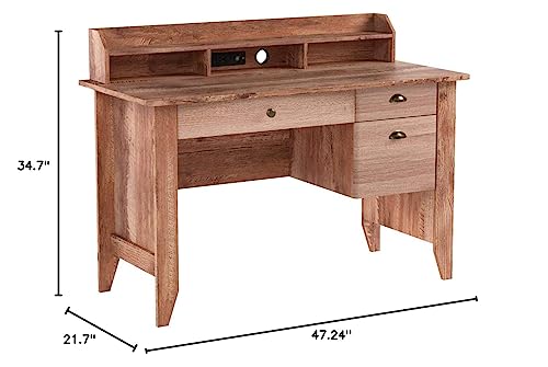 OneSpace Eleanor Executive Desk Classic Oak, 53βx58βx7β.
