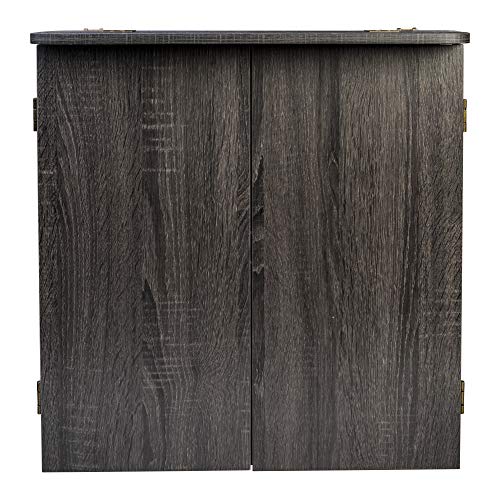 DMI Sports Paris Bristle Dartboard Cabinet Sets - Includes LED Lighting or Electronic Scoring Option, Rustic Grey (D4400W)