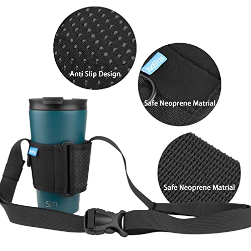 Xxerciz Tumbler Carrier Holder Water Bottle Carrier with Shoulder Strap, Fit for Simple Modern, Yeti, Rtic, Hydro Flask Tumbler Drink Carrier with Carrying Handle Water Bottle Holder for Walking