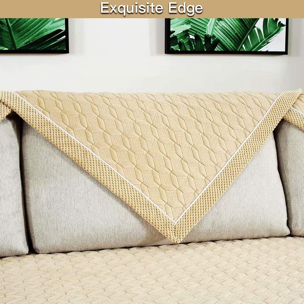 Deep Dream Sofa Cover, Sectional Couch Covers, Couch Covers for 3 Cushion Couch, Couch Cover for Dogs, Geometrical Jacquard Fabric Sofa Cover (Large, 71" x 118", Pink 4)