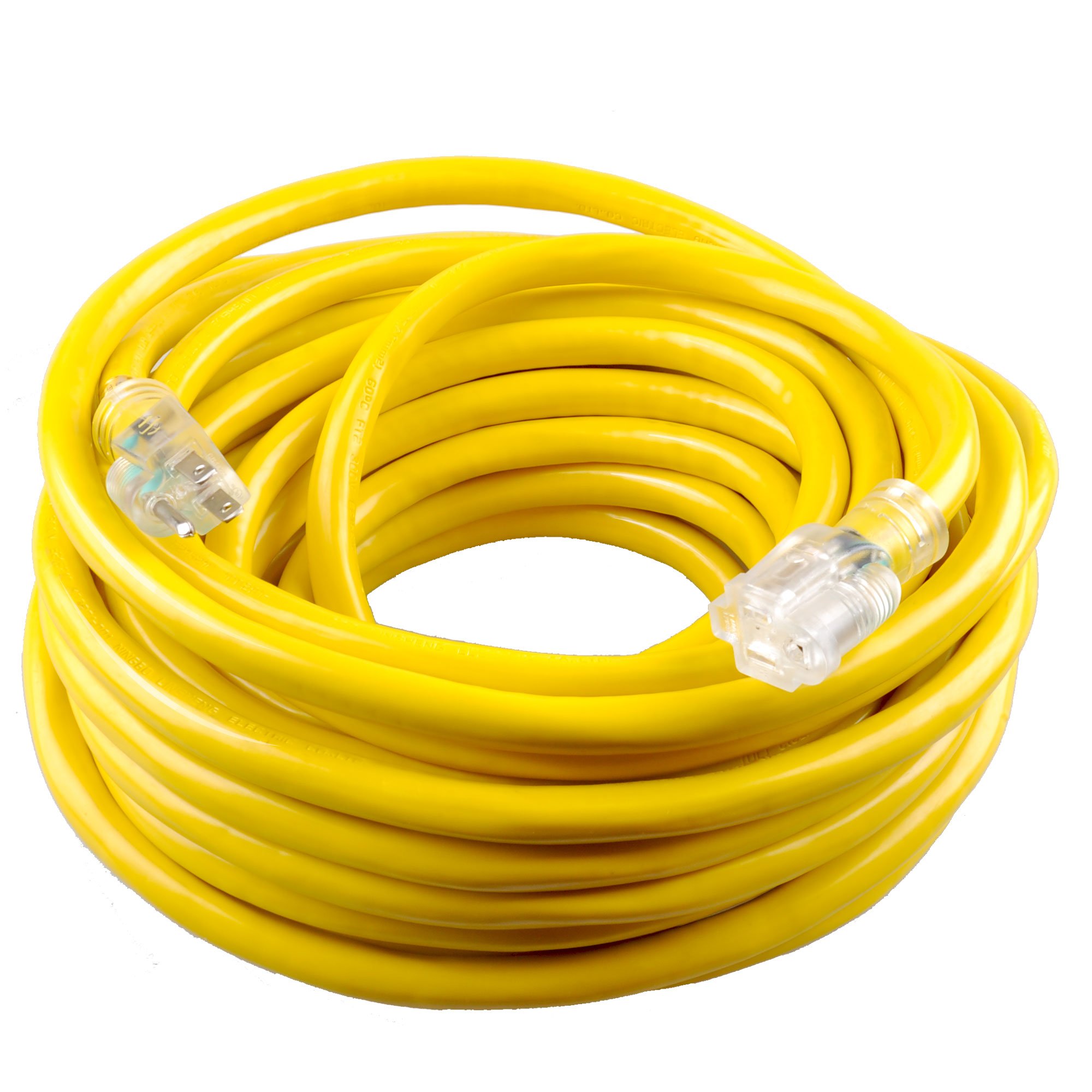 EPICORD 8 Ft Outdoor Extension Cord with 3 Electrical Power Outlets, 16/3 SJTW White 16 Gauge Extension Cable with 3 Prong Grounded Plug for Safety, ETL