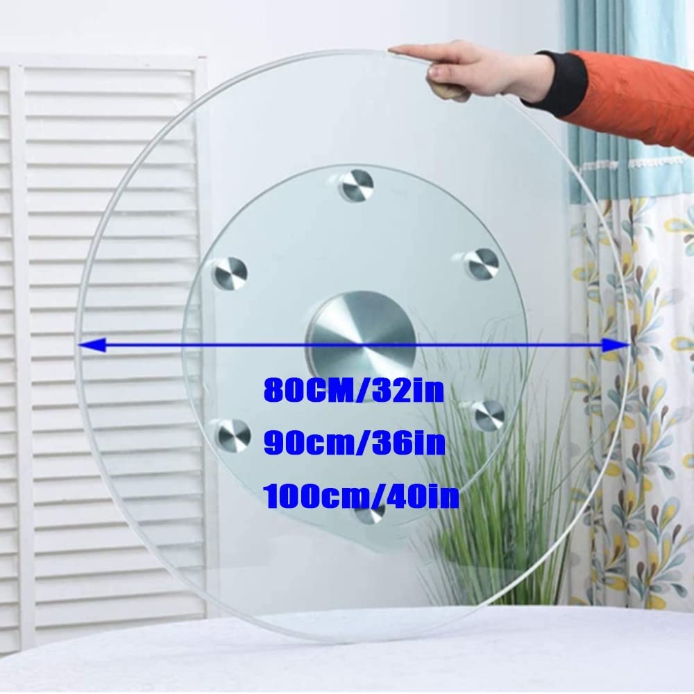 DIBAKO 36" Lazy Susan Glass Turntable,Tempered Glass Swivel Tray,Dining Table Rotating Plate,Large Round Serving Board For Kitchen (Size : Thickened 90cm/36in)