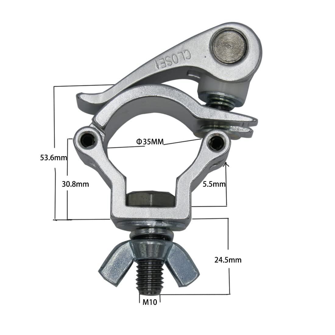 DJ Lighting truss Clamp 1.26-1.38 inch OD Pipe Truss F34 Quick Release Mount Heavy Duty 165 Lbs (2PCS)