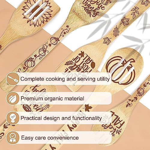 pinata Fall Kitchen Decor, Kitchen Utensil Holder for Countertop, Truck Pumpkin Kitchen Cooking Utensils Set with Holder, Kitchen Utensil Organizer with Bamboo Utensils(5.12" x 5.12" x 6.3")