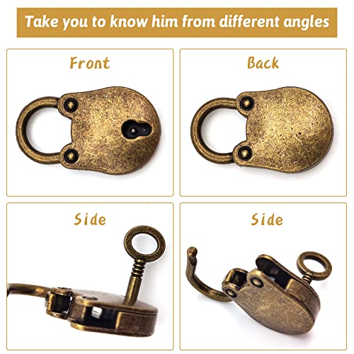 kathson Old Vintage Antique Style Mini Archaize Padlocks Key Lock with Key (Lot of 3,Antique,Love) (Antique Style)