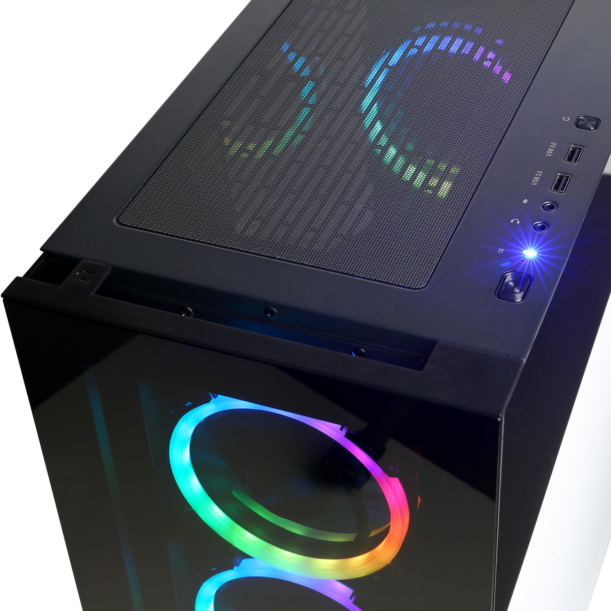 CyberpowerPC Gamer Master Gaming PC, AMD Ryzen 7 7700 3.8GHz, GeForce RTX 4060 Ti 16GB, 32GB DDR5, 2TB NVMe SSD, Wi-Fi Ready & Windows 11 Home (GMA1420A3),Black