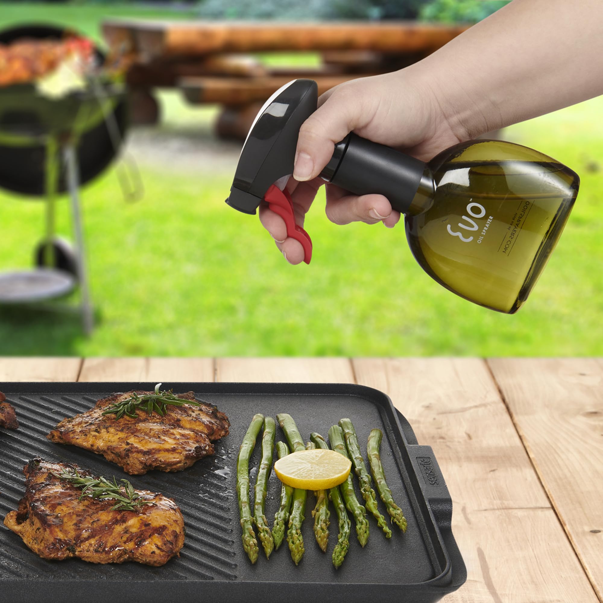 Evo Mini Oil Sprayers, Non-Aerosol for Olive Oil, Cooking Oils, and Vinegars, 8-Ounce Capacity, 1 Each Yellow and Green