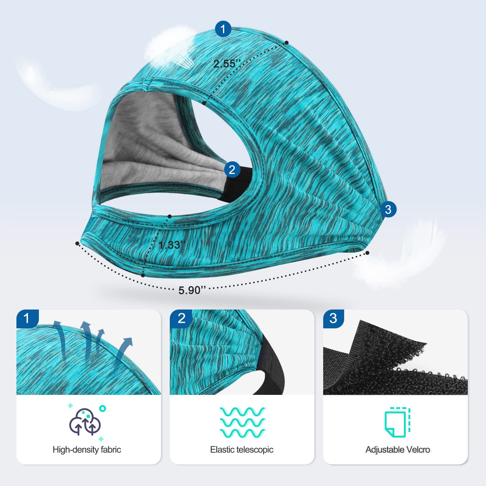 Esimen VR Masks Sweat Band for Oculus Quest 2 Sweat Guard Adjustable Absorbent Facemask and Silicone Face Cover for Meta Quest 2, Breathable, Stretchy, Washable VR Workout Accessories(3Pcs)