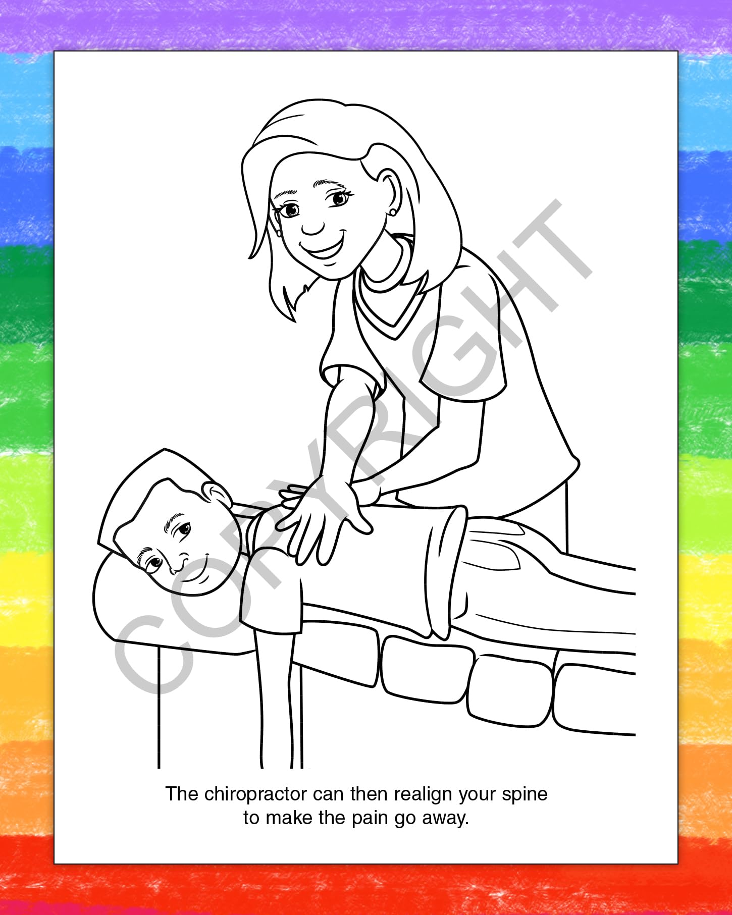 ZOCO - A Visit to The Chiropractor's Office - Educational Coloring Books (25 Bulk Pack, Without Crayons) - Chiropractor Supplies - Activities for Kids
