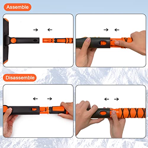 DDSNTY 35.5" Extendable Foam Snow Brush and Ice Scraper, Car Snow Broom with Foam Handle, Auto Windows Snow Removal Brush, Windshield Ice Scraper for Car Trucks SUV