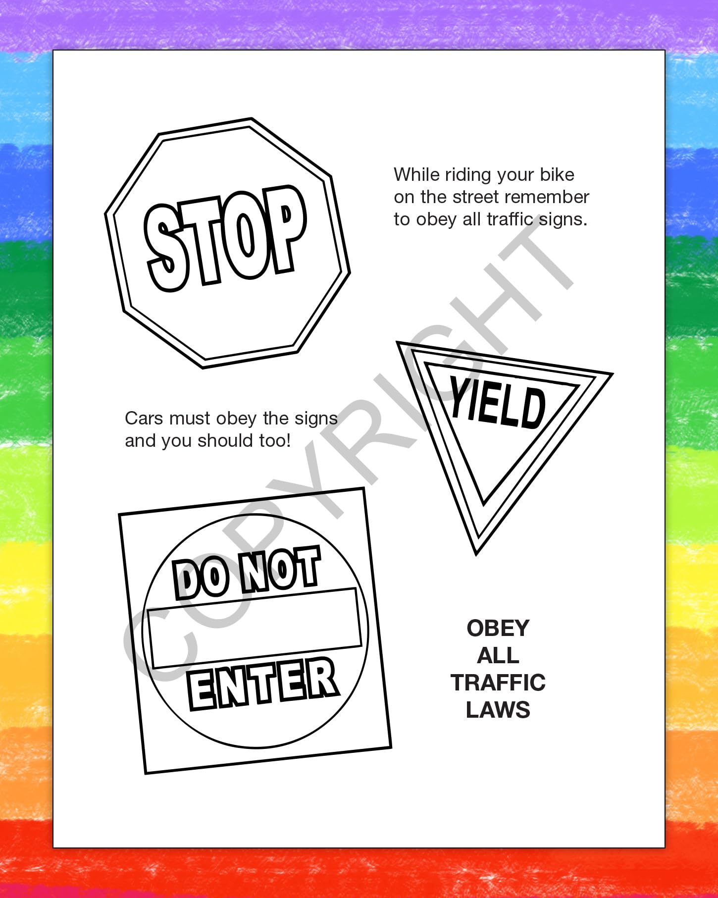 ZOCO - Bike Safety - Educational Coloring Books (25 Bulk Pack, Without Crayons) - Bicycle Rules, Road, Helmet Safety - Games, Puzzles, Activities for Kids