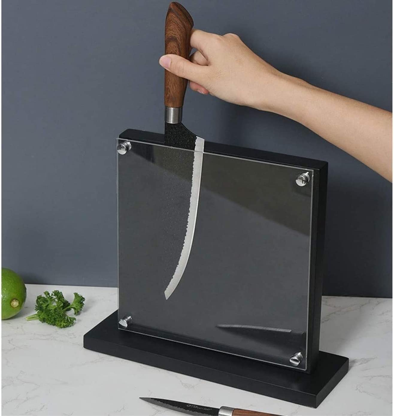 JGATW Knife Block Double Side Magnetic Knife Holder Acrylic Magnetic Knife Rack Kitchen Accessories Knife Holder Knife Storage