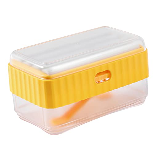 FOTABPYTI Soap Box, Soap Tray Decorative Storage Lathering for Bathroom (Yellow)