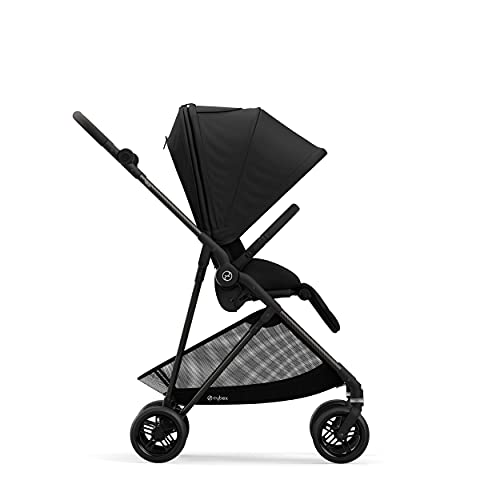 CYBEX Melio 2.0 Carbon Stroller, Ultra-Lightweight Stroller, Compact Full-Size Stroller, Reversible Seat, One Hand Fold, Travel System Ready, Infant Stroller for 6 Months+ -Deep Black