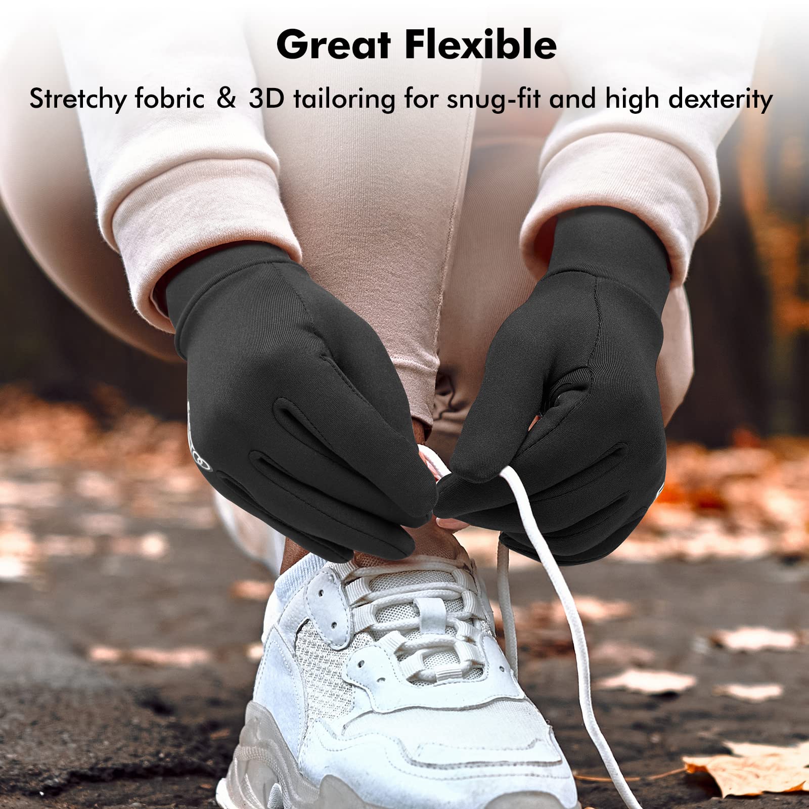 FREETOO Lightweight Running Gloves 2023 Newest, Flexible Touchscreen Winter Gloves Liners for Men Women - Thin Cold Weather Warm Gloves for Driving Cycling & Sporting, 5 Sizes