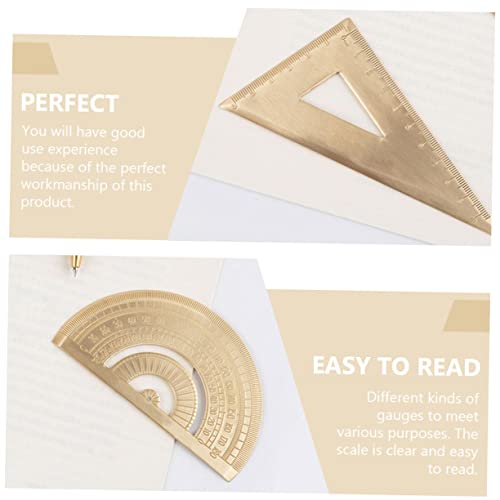Operitacx 2 Sets Triangular Ruler Math Triangle Ruler Measuring Ruler Metal Triangular Ruler Clear Ruler Ruler Metal Protractor Metal Triangle Ruler Practical Protractor Scale