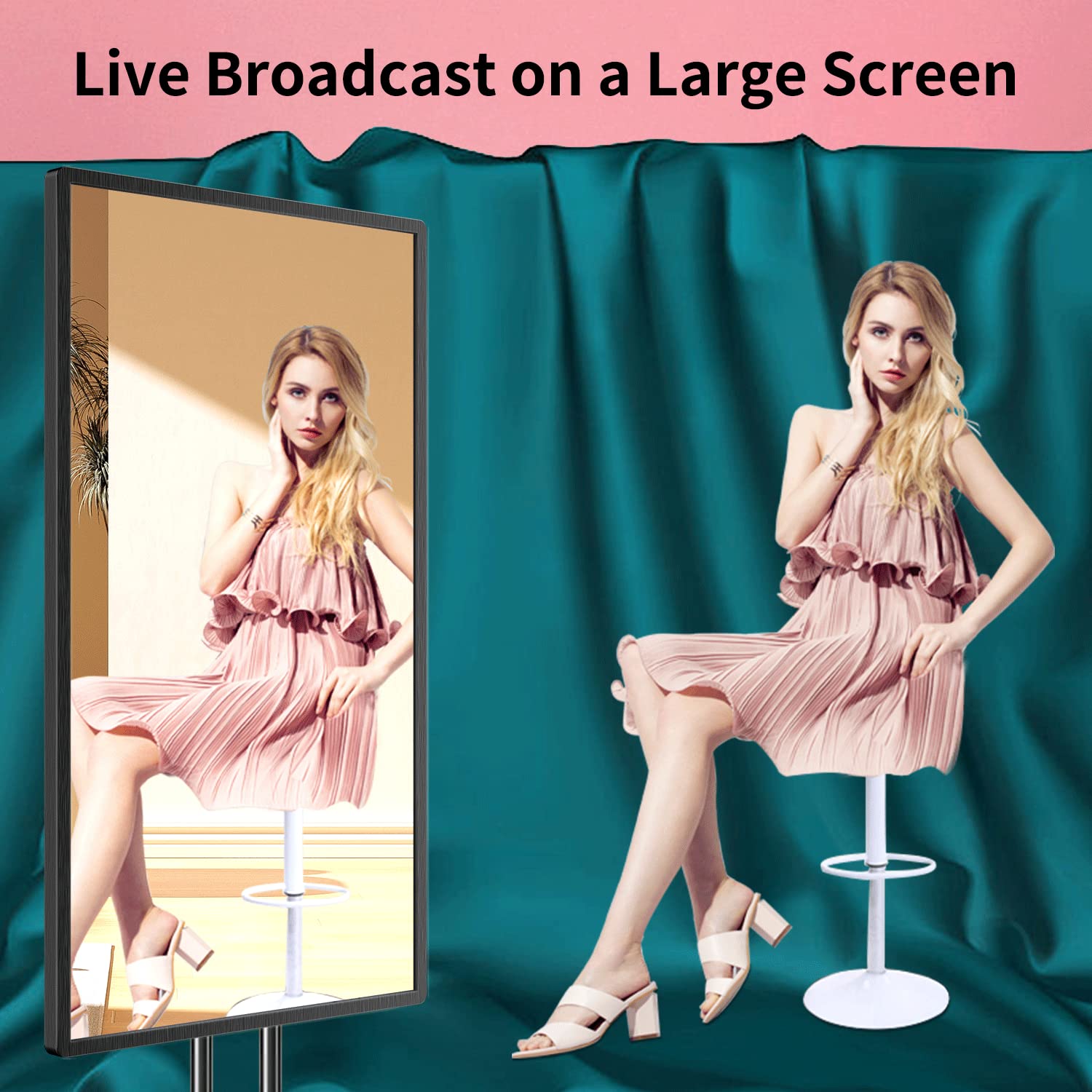 JYXOIHUB,43 Inch Live Streaming Equipment Smart Digital Whiteboard All-in-one USB Screen Mirroring from Android and iOS for YouTube TikTok Facebook Instagram, etc Live Streaming(Board Only)