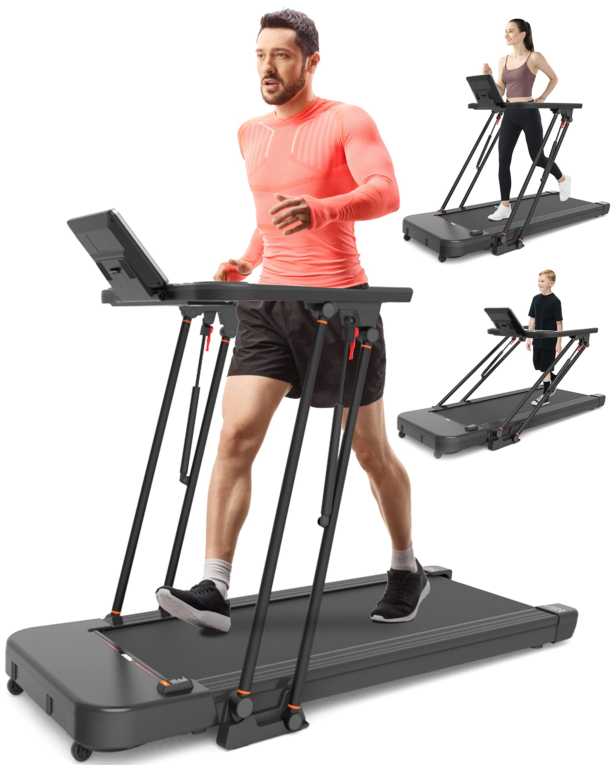 Folding Treadmill TODO 2.25HP Walking Running Portable Machine for Home and Office Install Free 265 lbs Capacity with Bluetooth Speaker