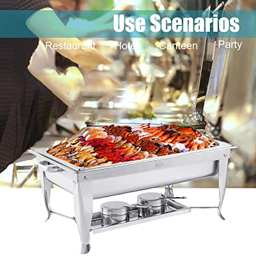ORDINNER KIT 2 Pack 8QT Chafing Dish Buffet Set,Buffet Severs and Warmers Stainless Steel Chafer Set with Foldable Frame Chafing Server Set Food Warmer for Parties Catering Chafers C309