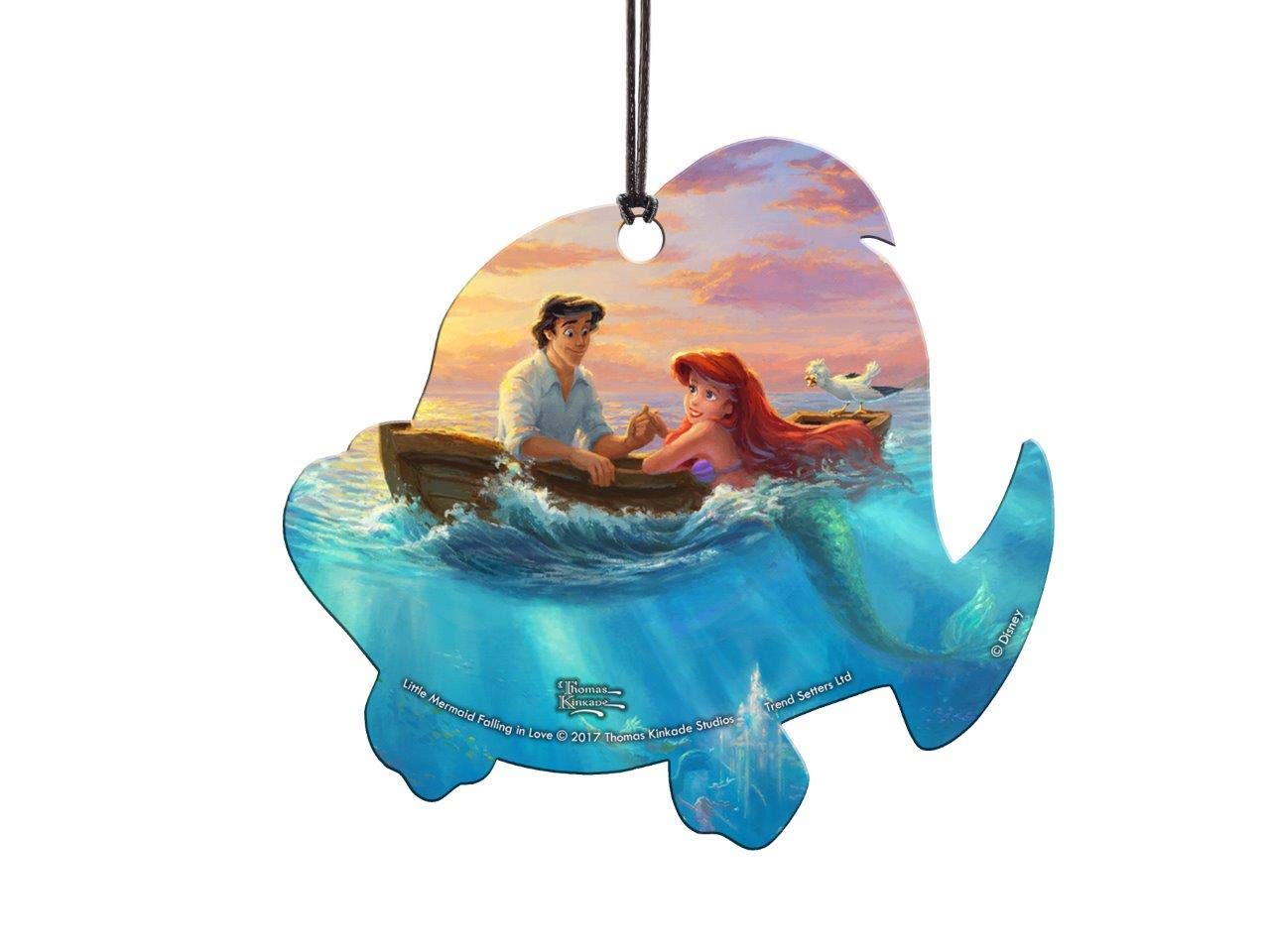 Disney - Little Mermaid Prince Eric - Thomas Kinkade - Flounder Fish Shaped Hanging Acrylic Print Accessory – Perfect for Gifting or Collecting