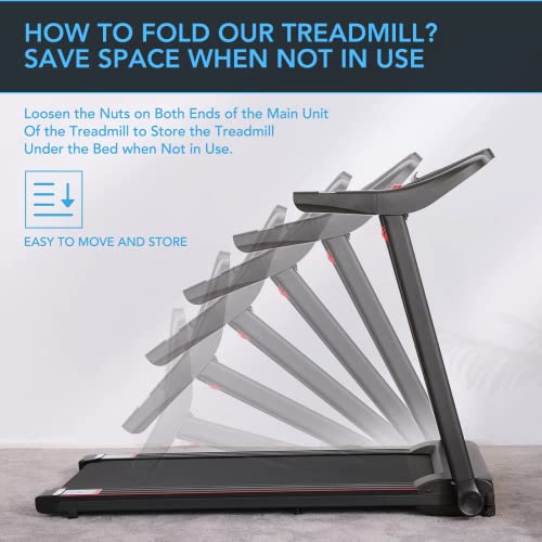 Folding Treadmill Voice Control Treadmills Electric Motorized Portable Running Machine 7.5MPH with Bluetooth Connection 220lbs Capacity Treadmill for Home Workout Exercise Running Walking